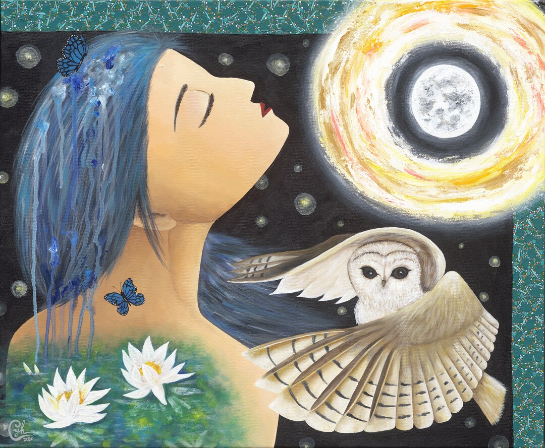 Fairy Tales Moon Expressionism Painting Art Acrylic Original // when We ...