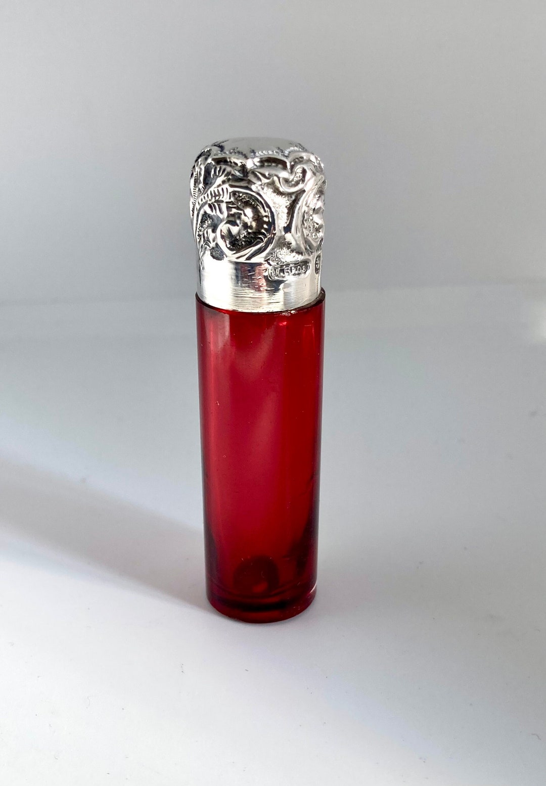 Antique Ruby Red Cylinder Perfume Bottle Miller Brothers - Etsy