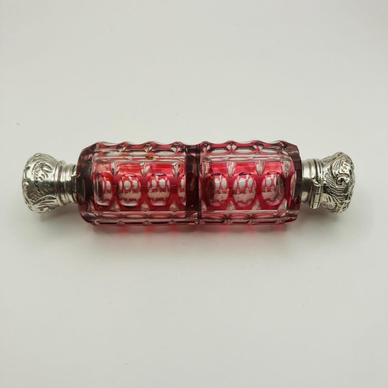 Red Glass With Silver Overlay - Etsy Canada