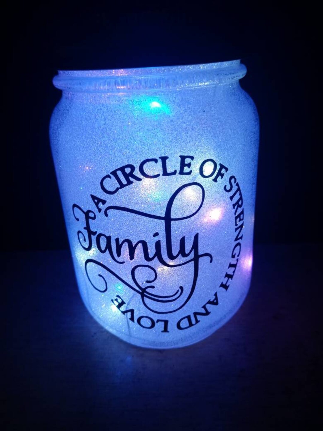 Family Lighted Jar/night Light/lantern - Etsy