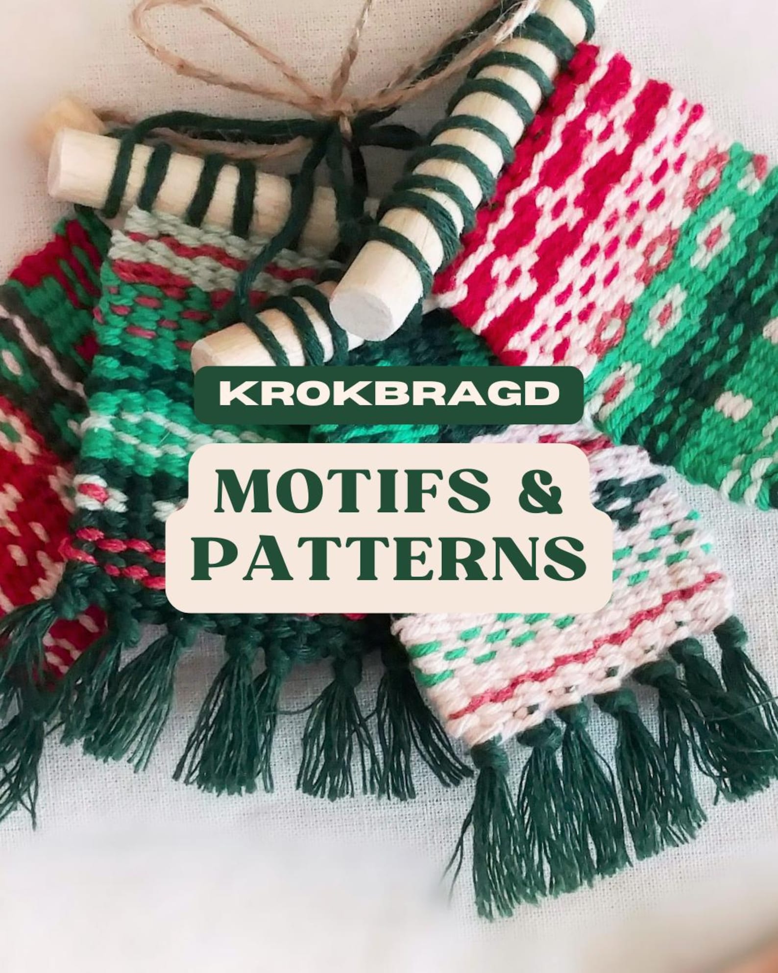 Krokbragd Christmas Patterns Grids Set of 4 Tree Ornaments for Frame ...