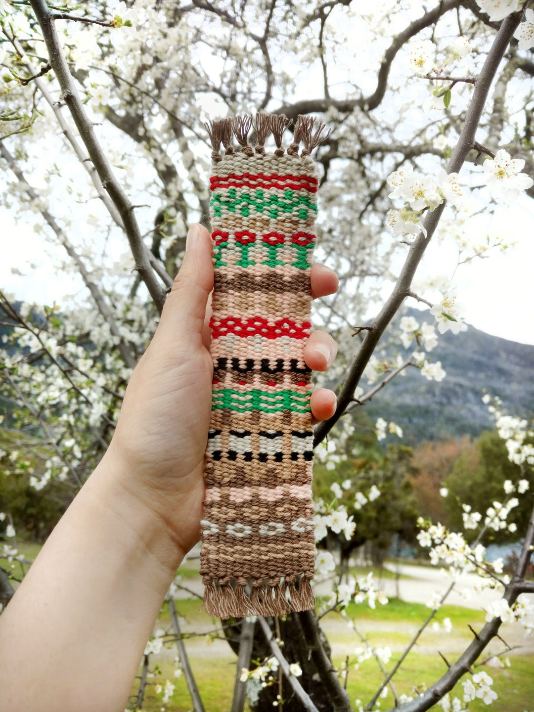 Krokbragd Bookmark Woven on a Frame Loom Forest Inspired Pattern ...