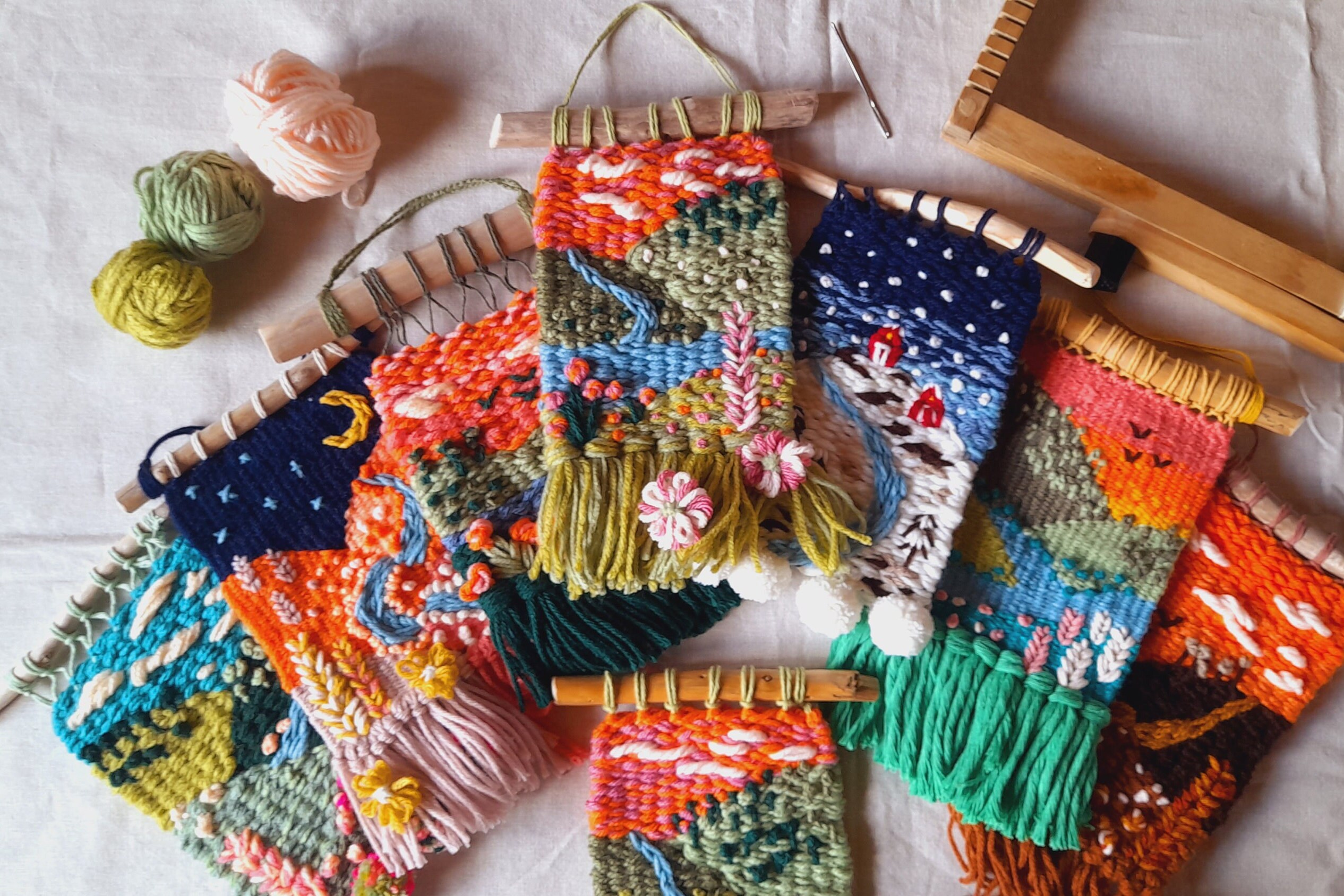 Landscape Online Weaving Class - Video Tutorial + Guide - Frame Loom ...