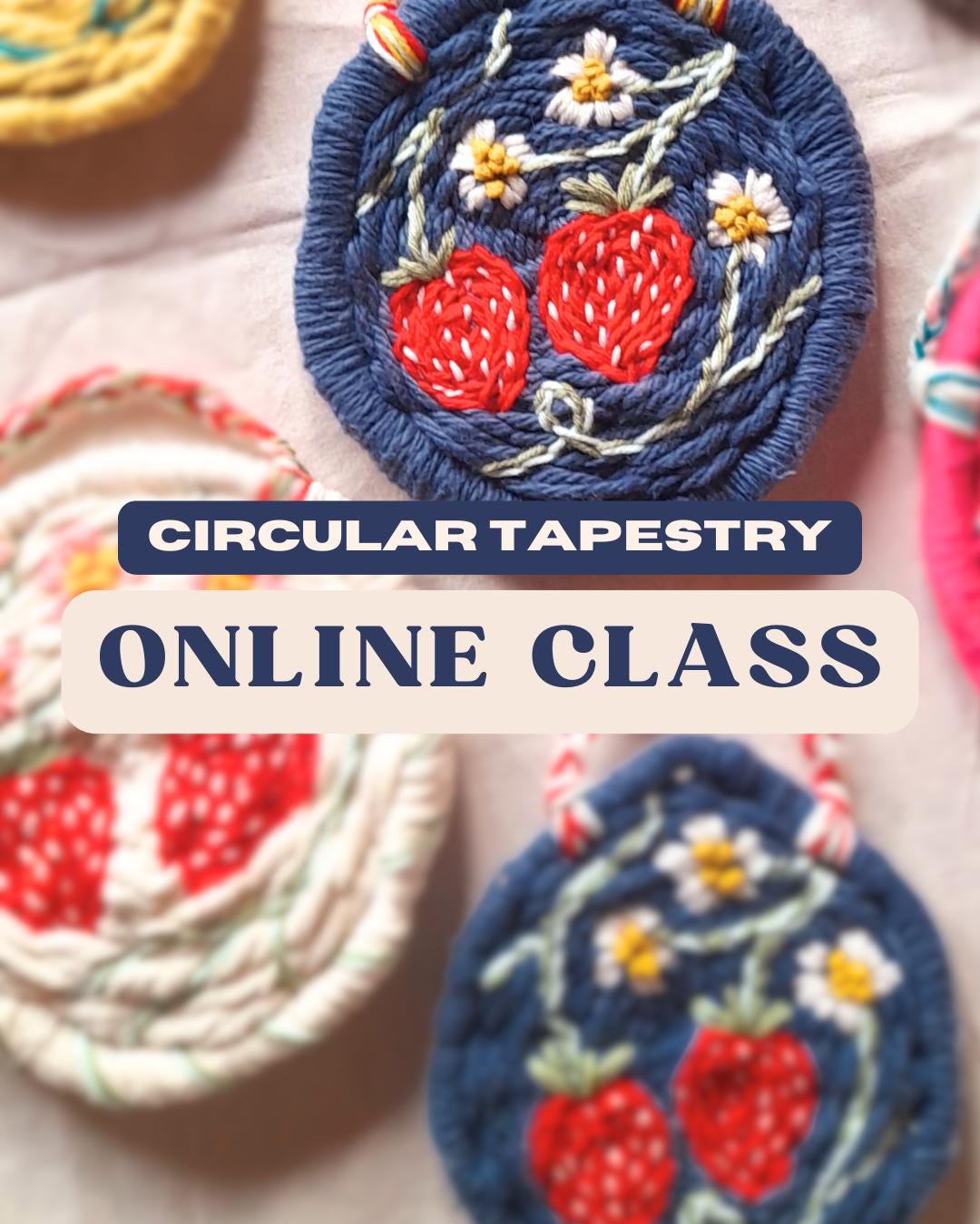 Circular Tapestry Online Weaving Class - Hoop Weaving and Embroidering ...