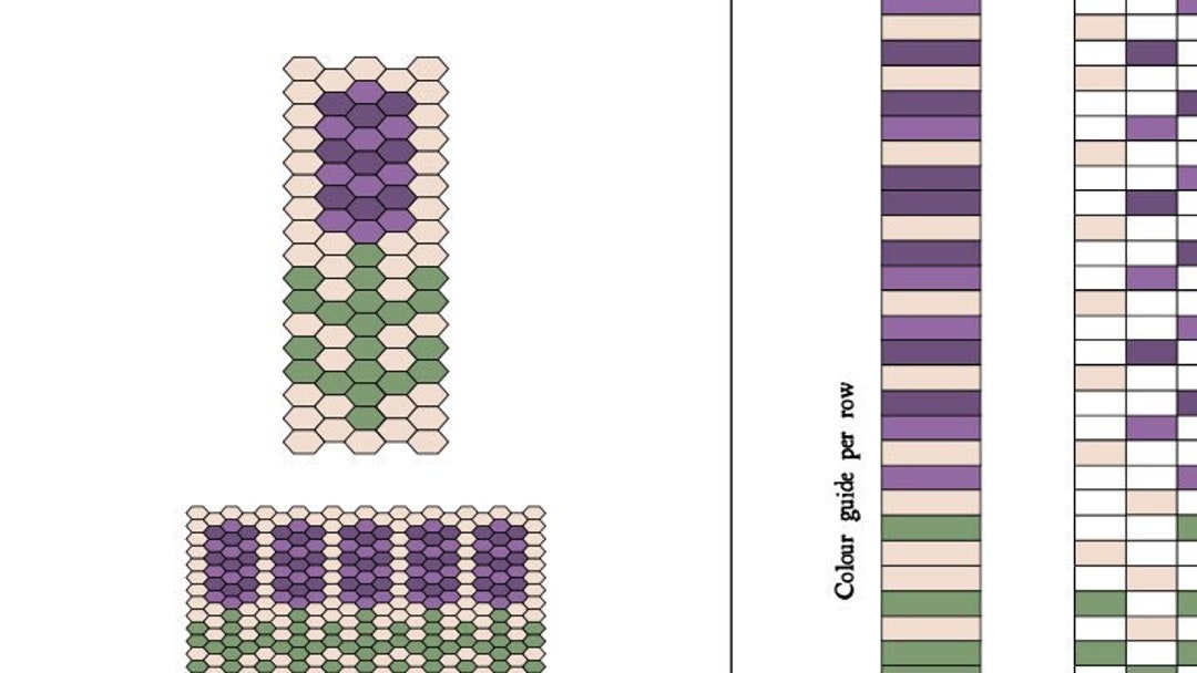 Lavender Flower Krokbragd Motif Grid for Frame Loom Scandinavian ...