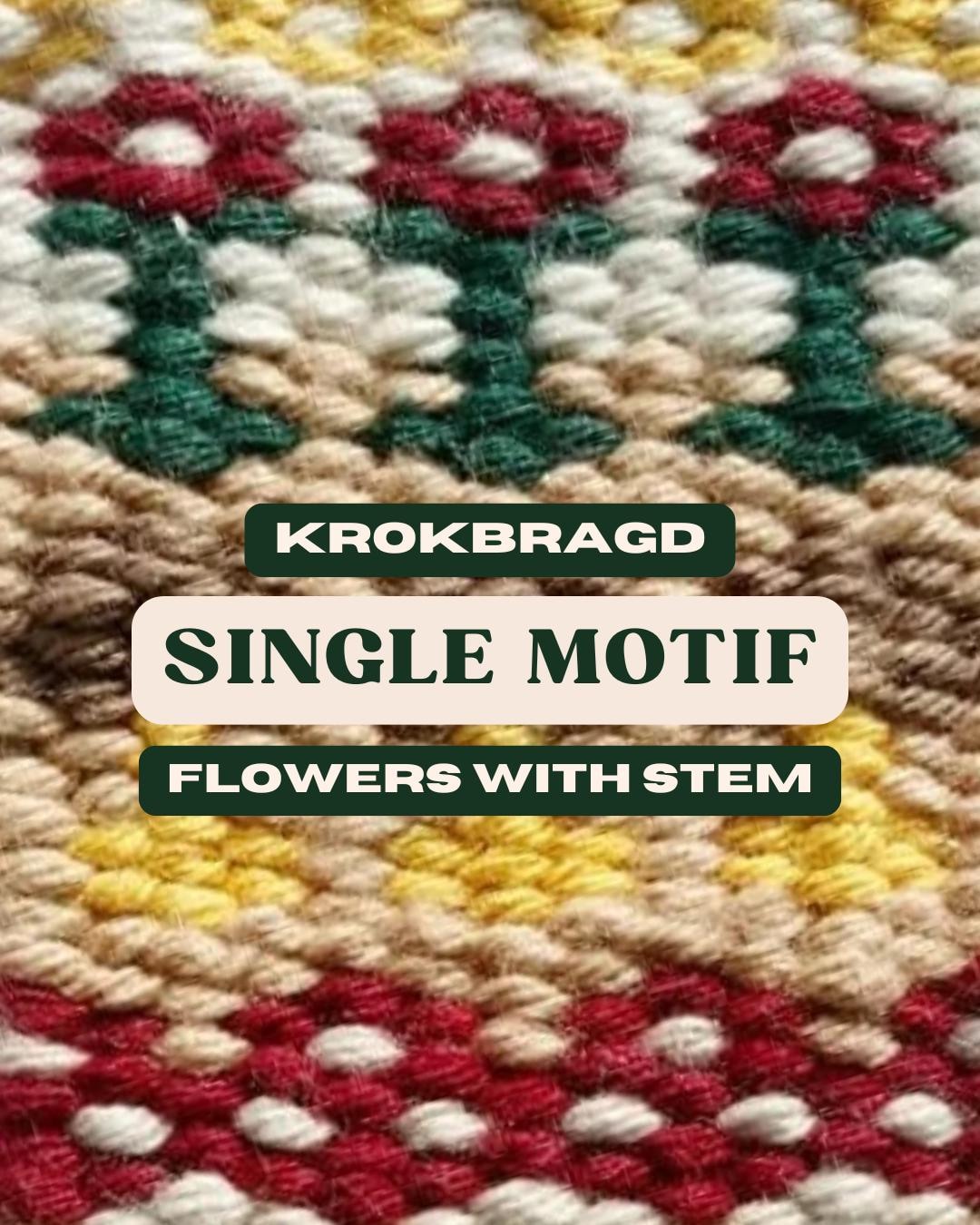 Flowers With Stem Krokbragd Motif Grid for Frame Loom Scandinavian ...