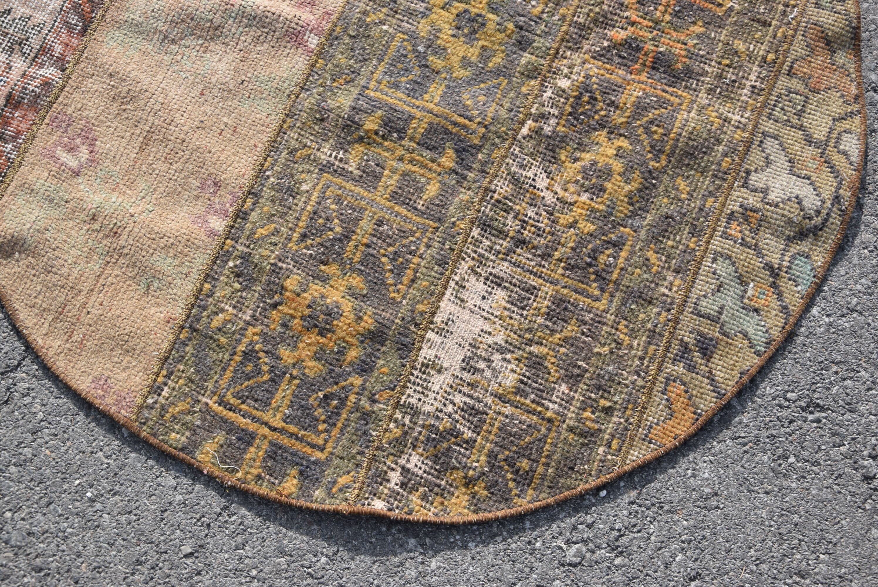 Round Rug Turkish Rug 3x3 Feet Circle Rug Entry Rug Wool | Etsy