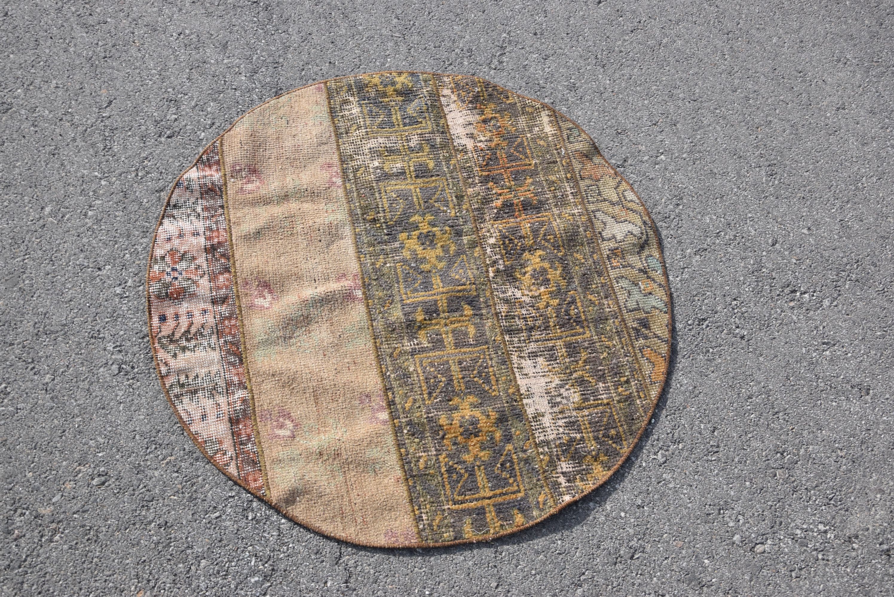 Round Rug Turkish Rug 3x3 Feet Circle Rug Entry Rug Wool | Etsy