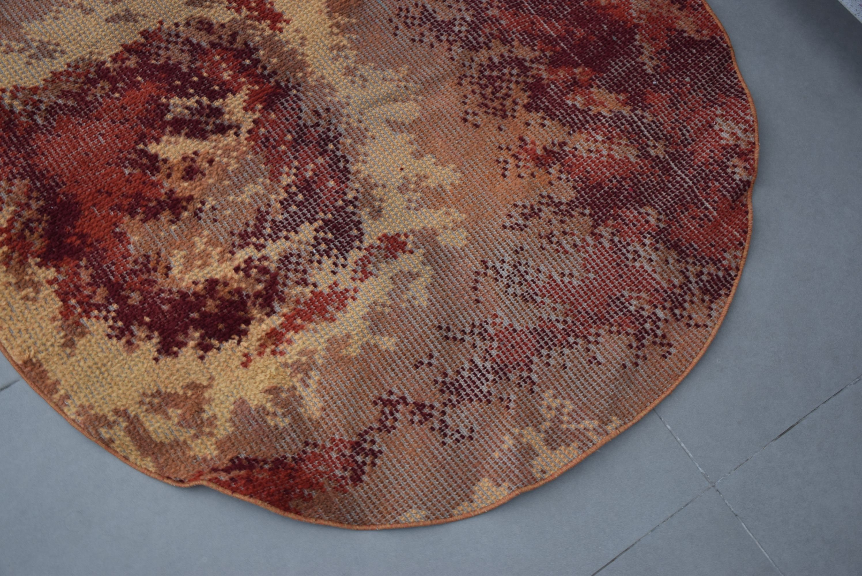 Round Rug Turkish Rug 3.7x3.7 Feet Vintage Rug Circle Rug | Etsy