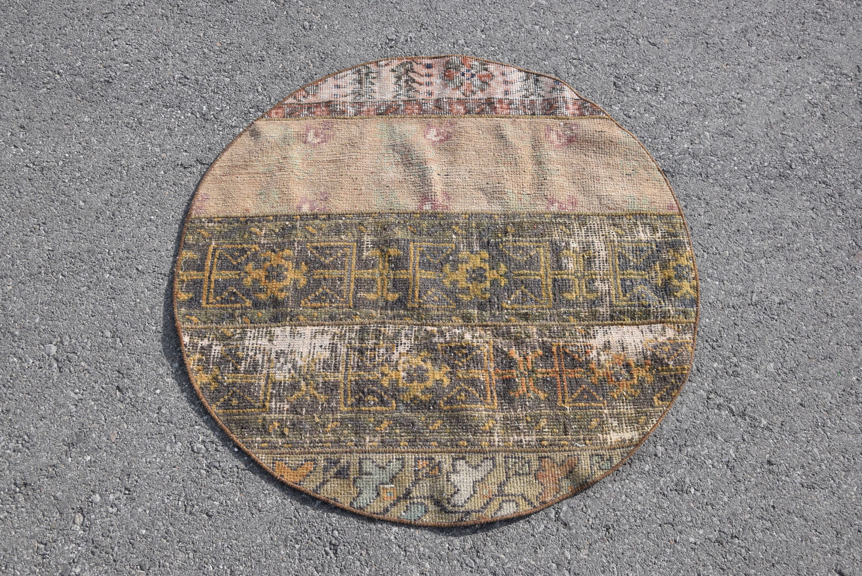 Round Rug Turkish Rug 3x3 Feet Circle Rug Entry Rug Wool | Etsy