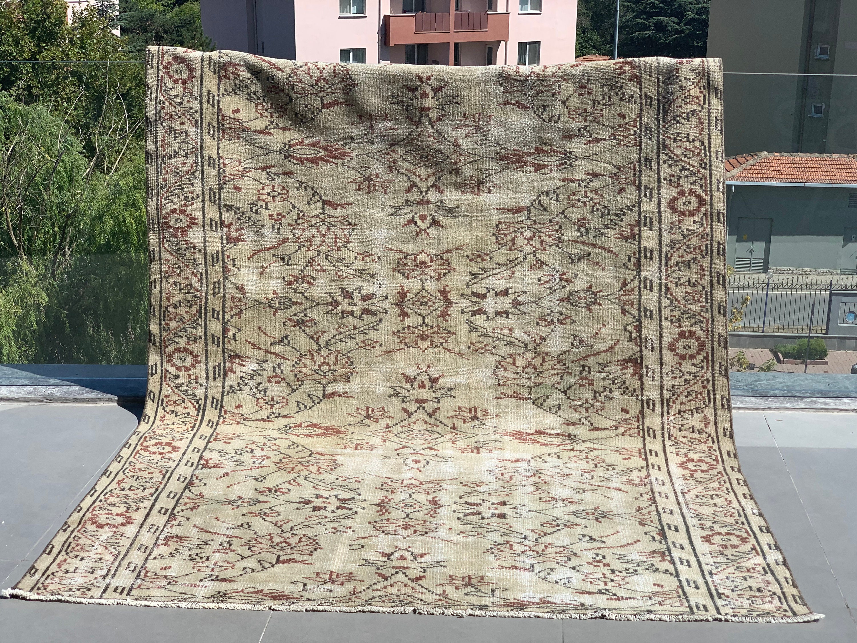 Area Rug Salon Rug Faded Rug Organic Rug Turkish Rug | Etsy