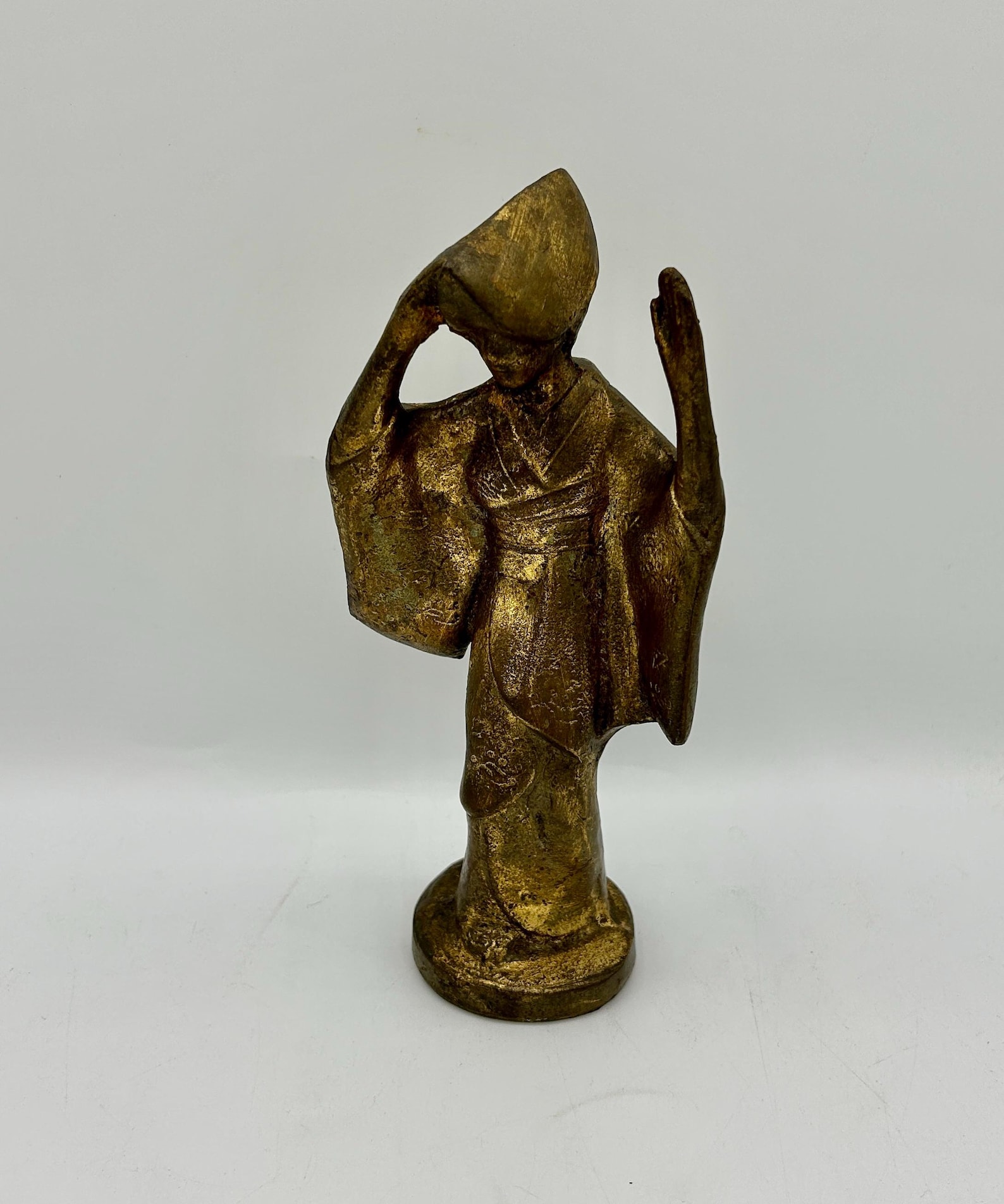 Set of 3 Vintage Mid-century Cast Iron Bronze Japanese Geisha Girls ...