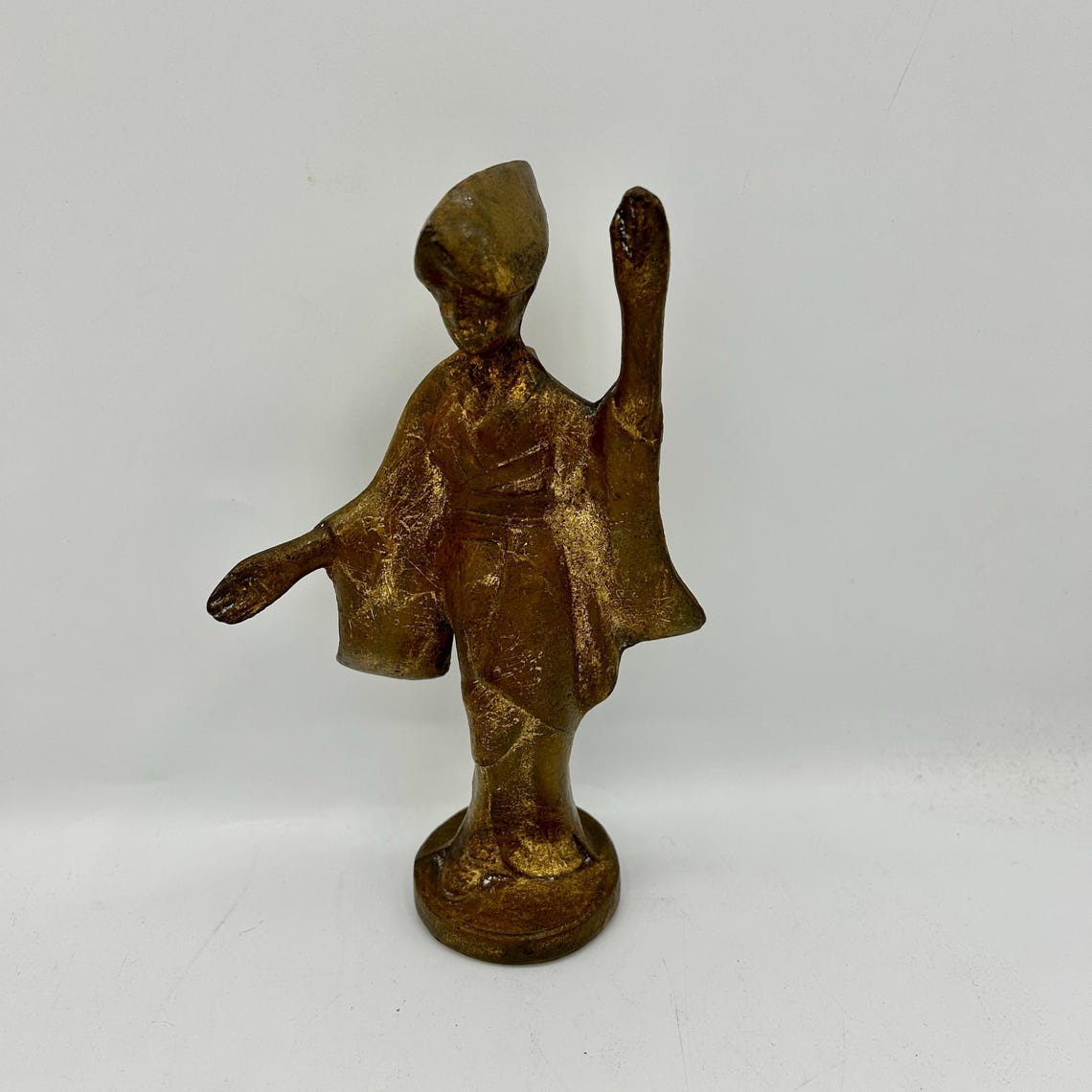 Set of 3 Vintage Mid-century Cast Iron Bronze Japanese Geisha Girls ...
