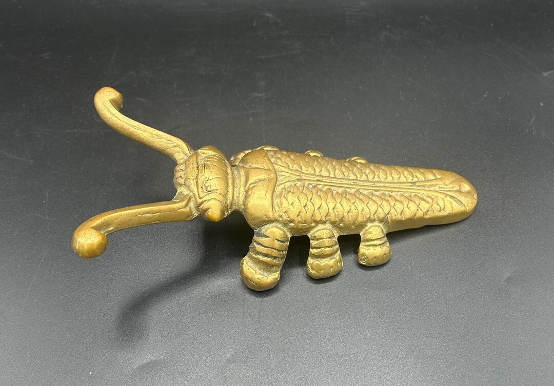 Vintage Cast Metal Brass Finish Beetle Boot Jack Scarab Insect Bug ...
