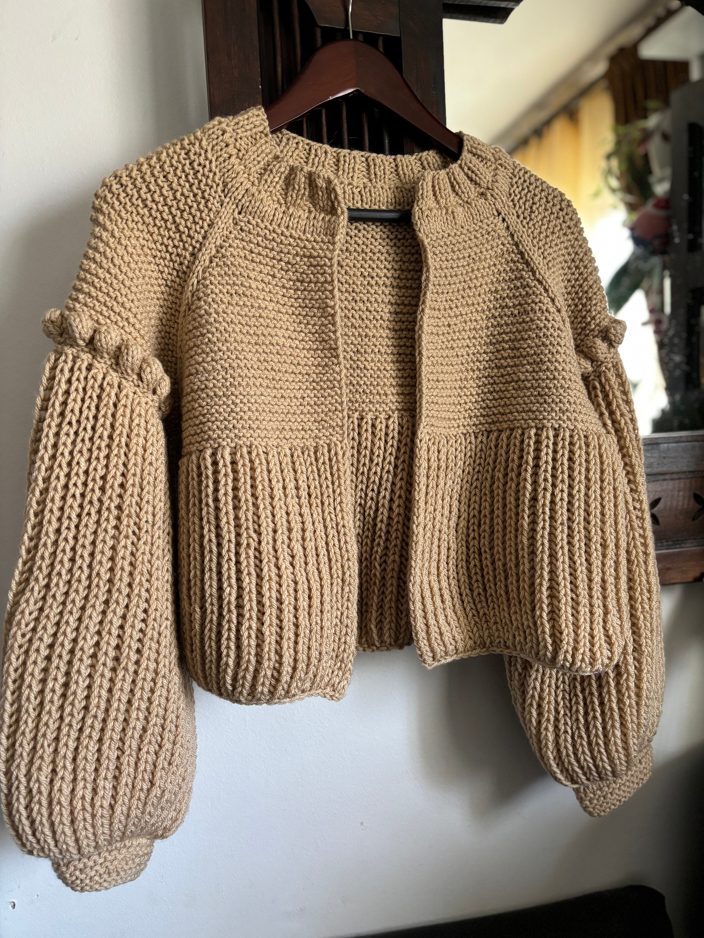 Bobble Jacket, Short Cardigan, Puffed Sleeves Jacket - Etsy