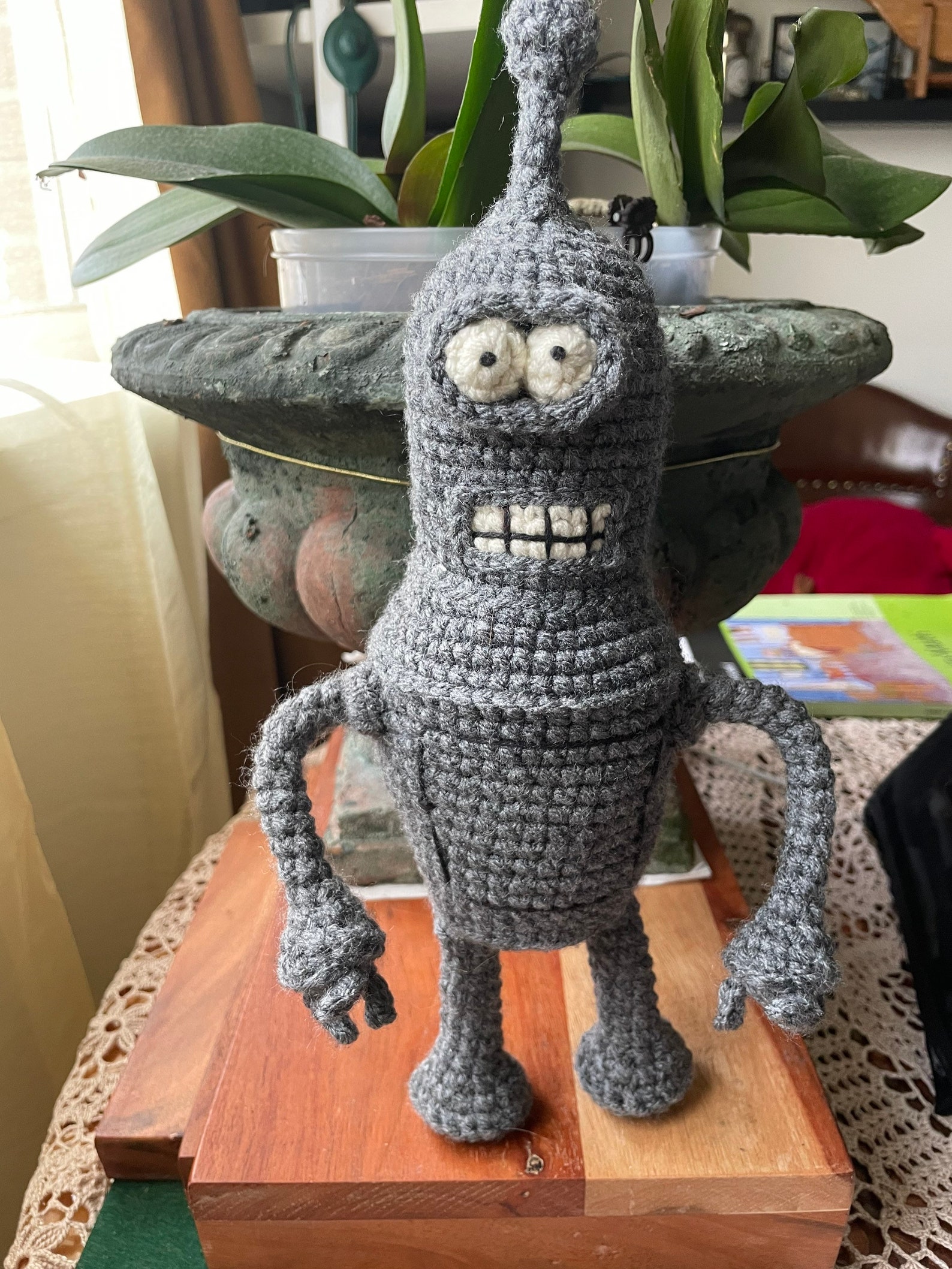 Handmade Crochet Bender Rodríguez Replica/ Futurama Bender Replica ...
