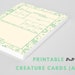 Fillable Custom Creature Cards // RPG Digital Download // Dungeons and ...