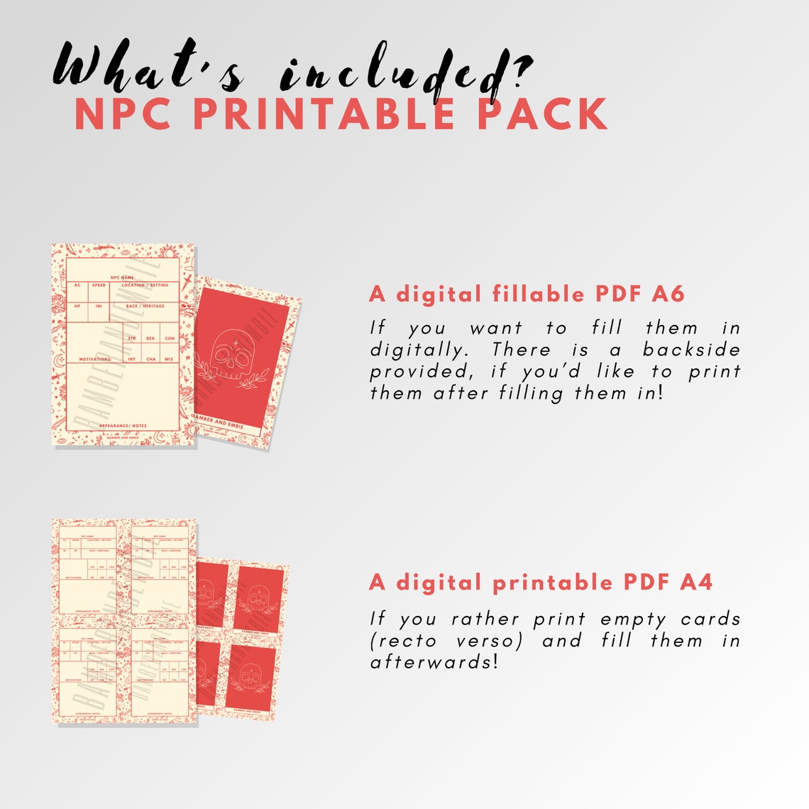 Whimsy NPC Cards: Fillable D&D 5e Template (A6 Digital Download) - Etsy