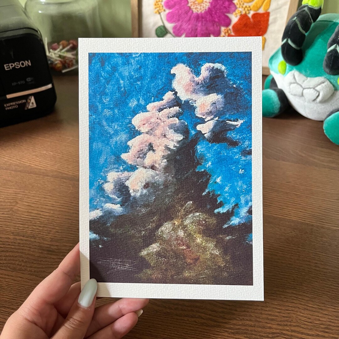 Sky Pillar - Art Print: Fantasy Cloud Oil Painting Illustration - Etsy