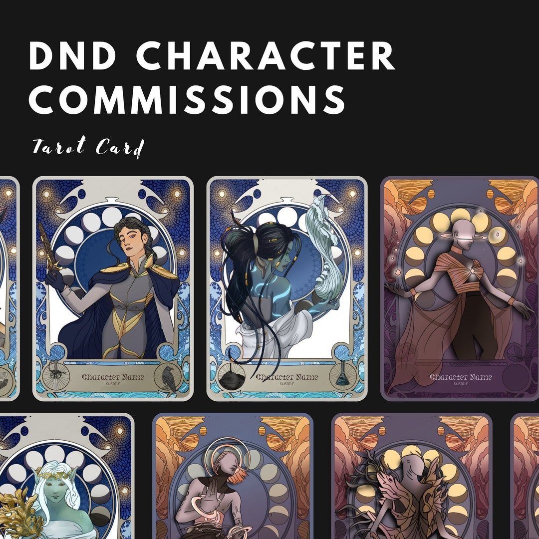 Custom D&D Character Tarot Card Art: Full Body and Background (digital ...