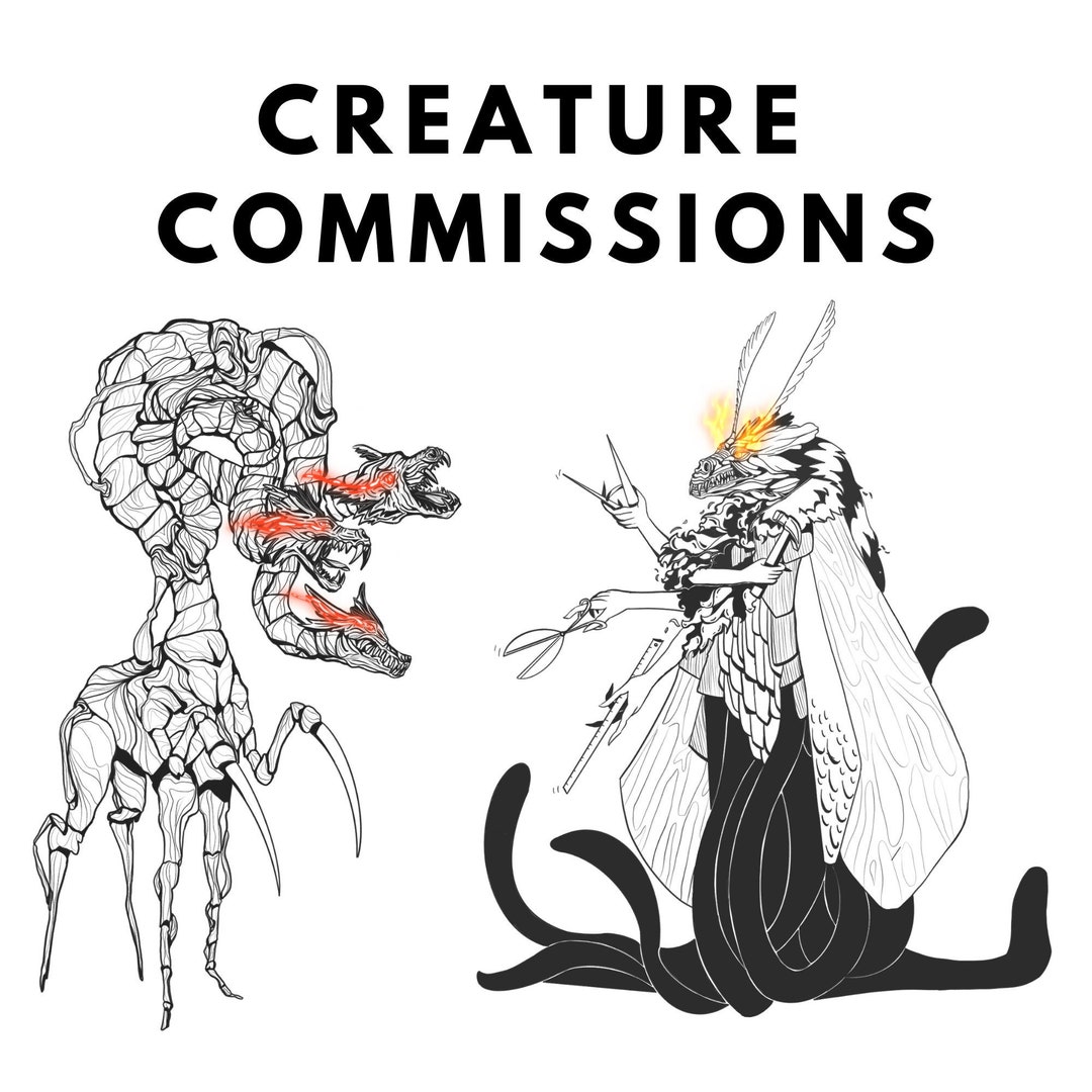 Custom Dnd Monster Sketch Art - Digital Download Only: Dnd Gift, Custom ...