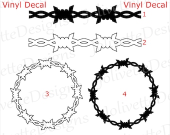 Barbed wire decal | Etsy