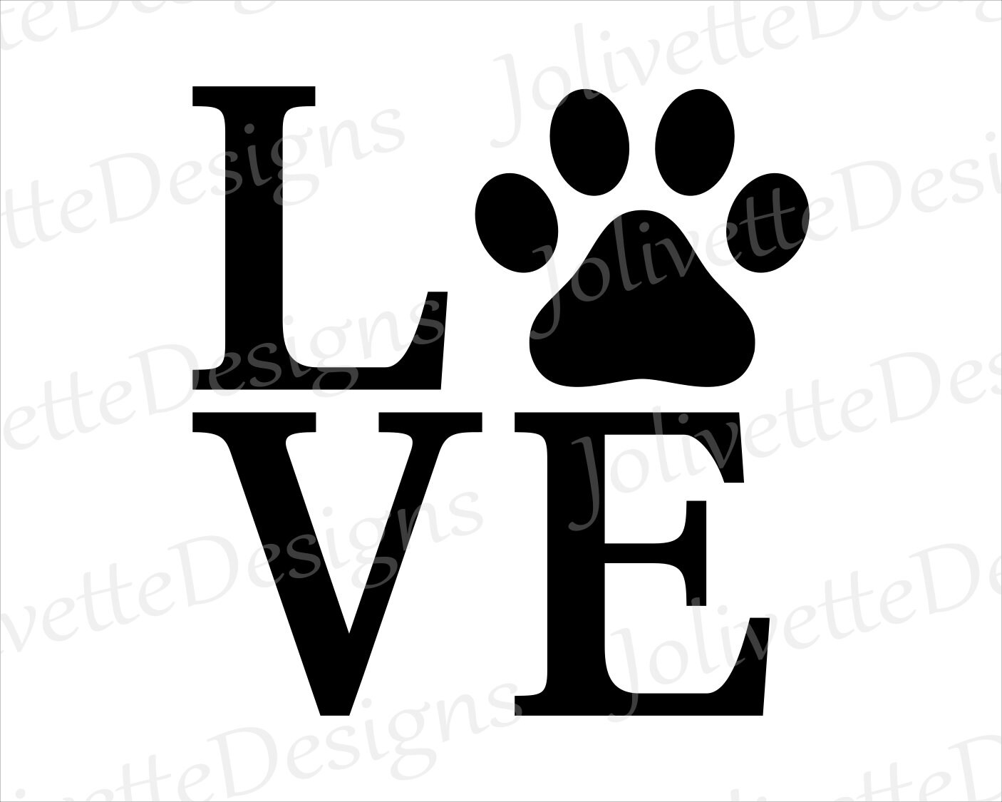 Love Paw Print Dog Lover Animals Clip Art Clipart | Etsy