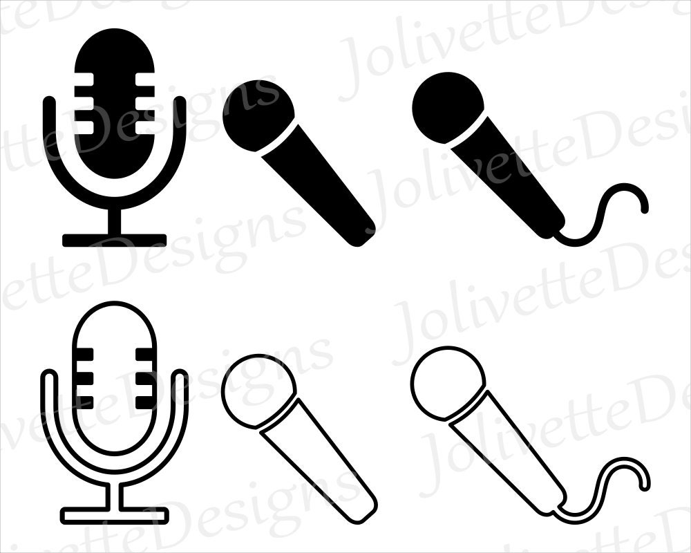 Microphone Mic Music Rap Record Clip Art Clipart | Etsy
