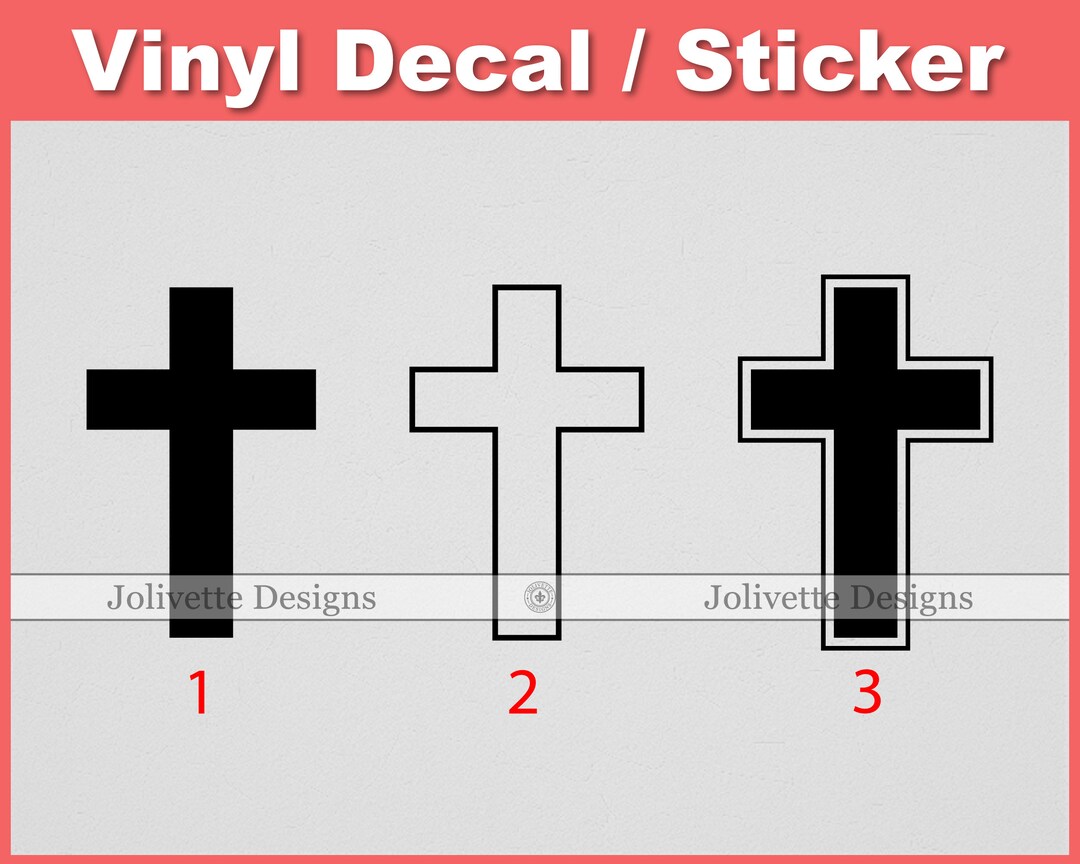 Simple Cross, Religion, Religious, Crosses, Decal, Car Decal, Laptop ...