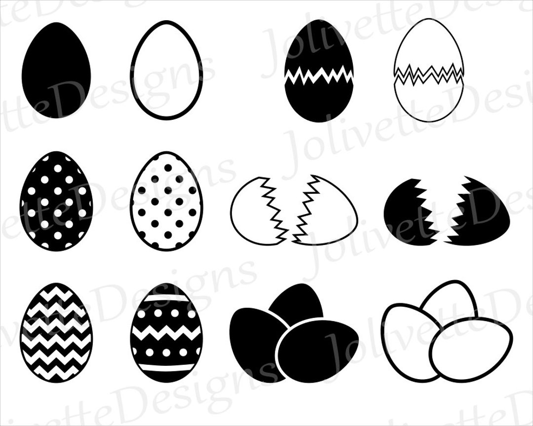 Egg Easter Eggs Cracked Egg Chevron Polka Dot Clip Art - Etsy