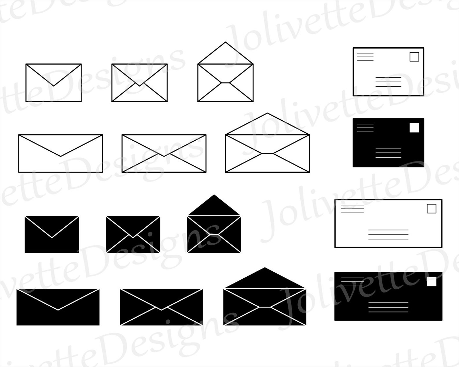 Envelope Mail Letter Clip Art Clipart Design Svg Files - Etsy
