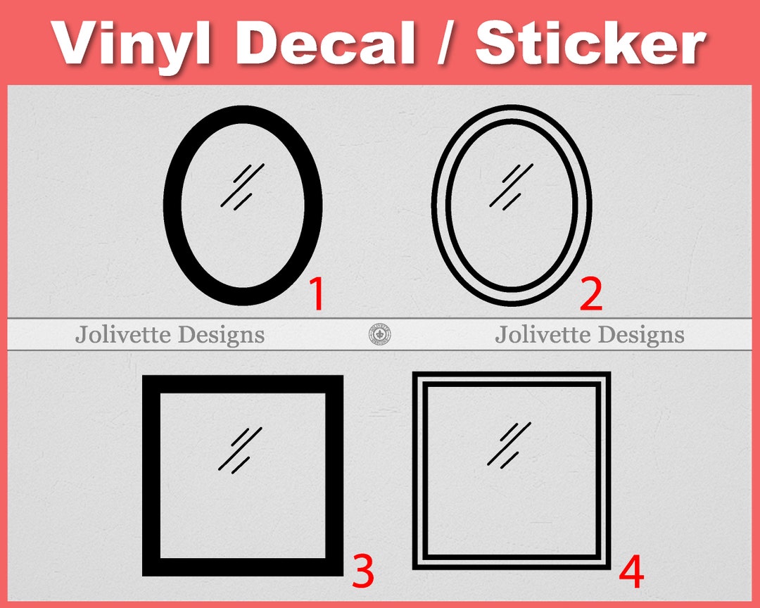 Mirror, Frame, Picture, Glass, Square, Oval, Decal, Car Decal, Laptop ...