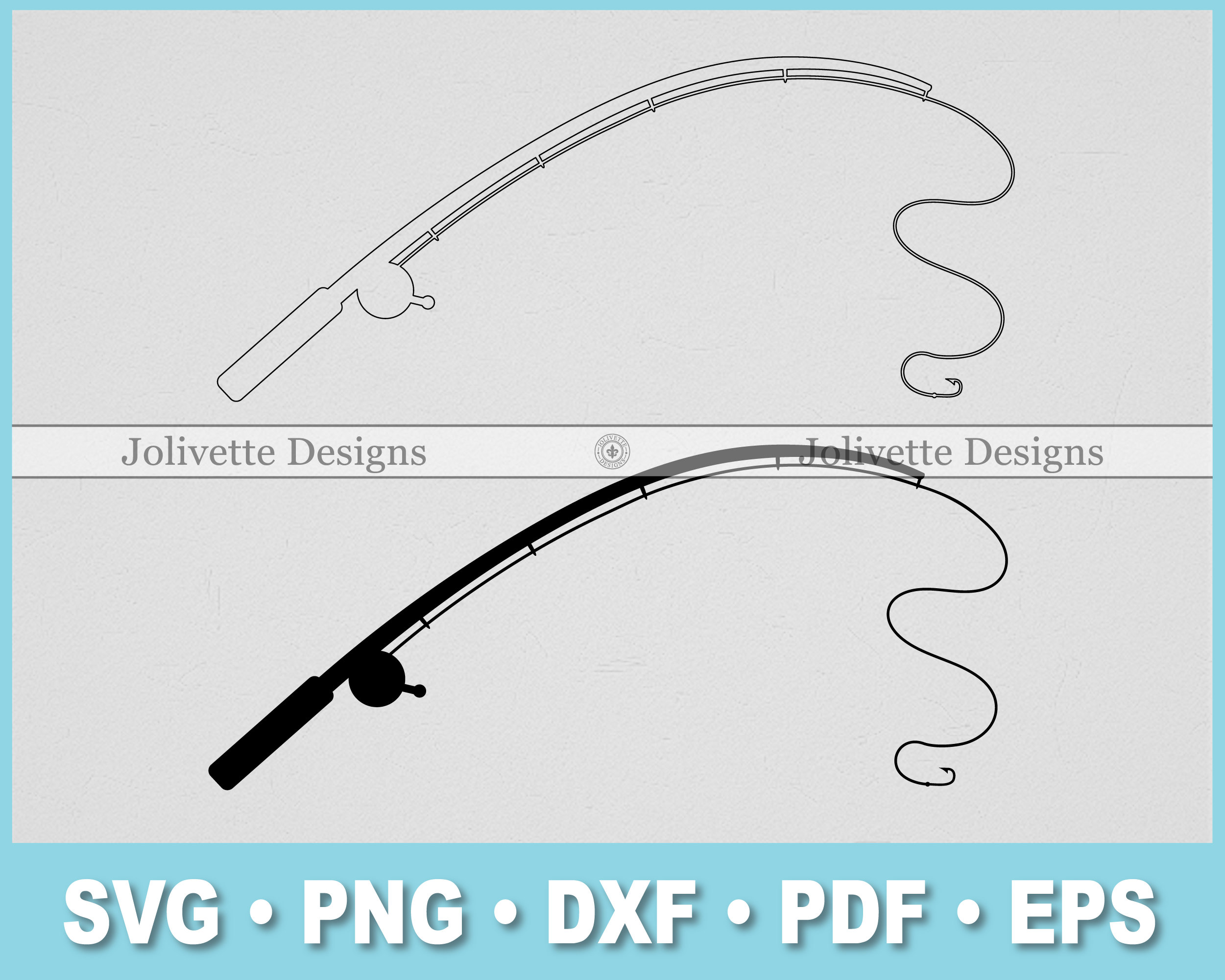 Fishing Pole, Fishing Rod, Reel, Hook, Fish, Clip Art, Clipart, Design ...