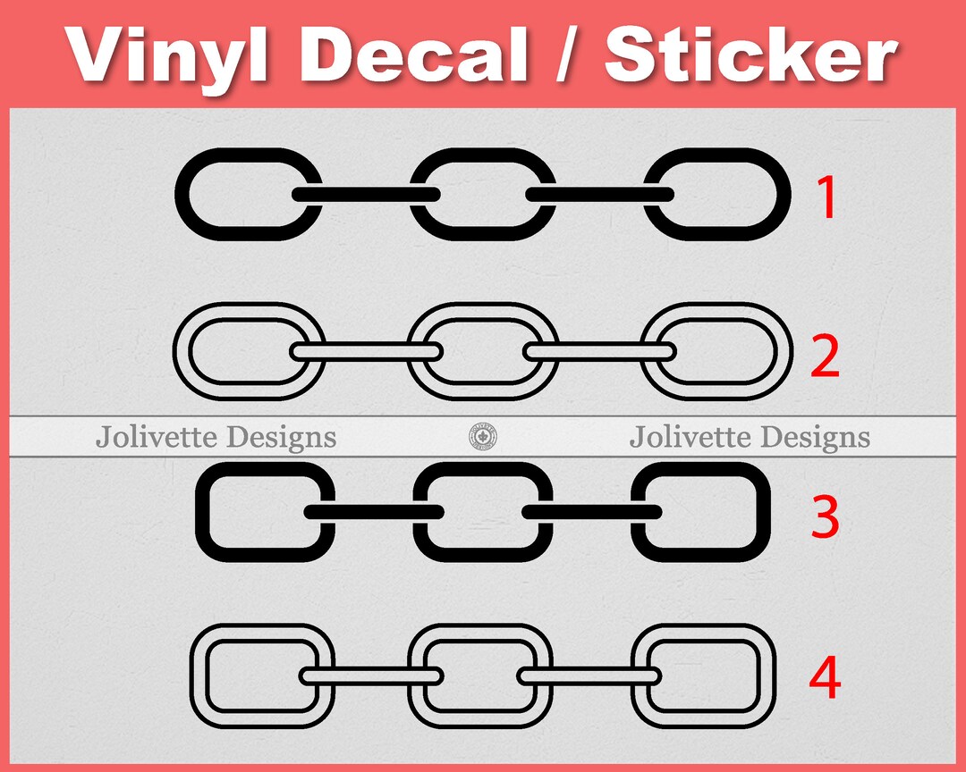 Chain, Chains, Loops, Round, Square, Decal, Car Decal, Laptop Decal ...