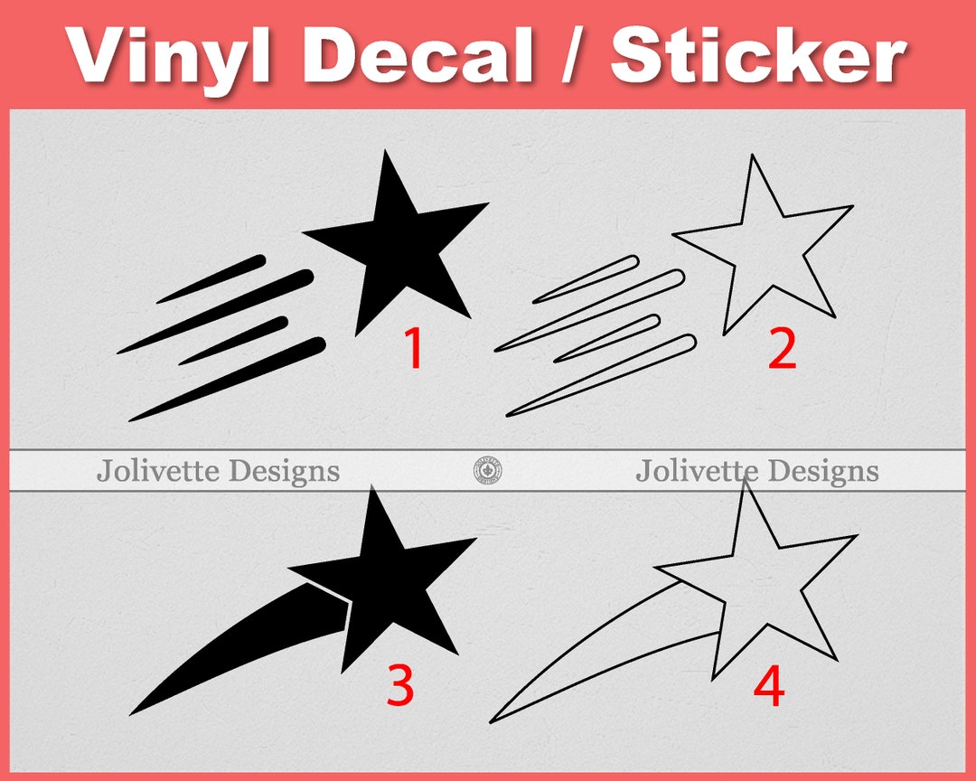 Shooting Star, Falling Star, Stars, Space, Decal, Car Decal, Laptop ...
