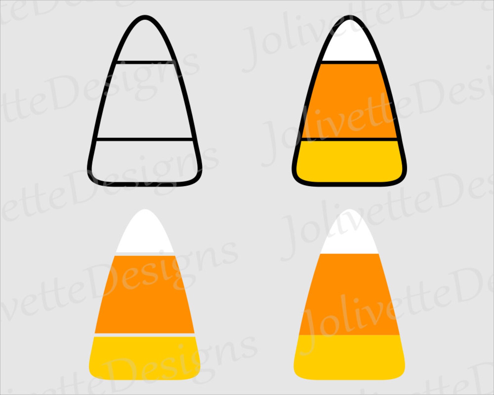 Candy Corn Candies Halloween Trick or Treat Clip Art - Etsy