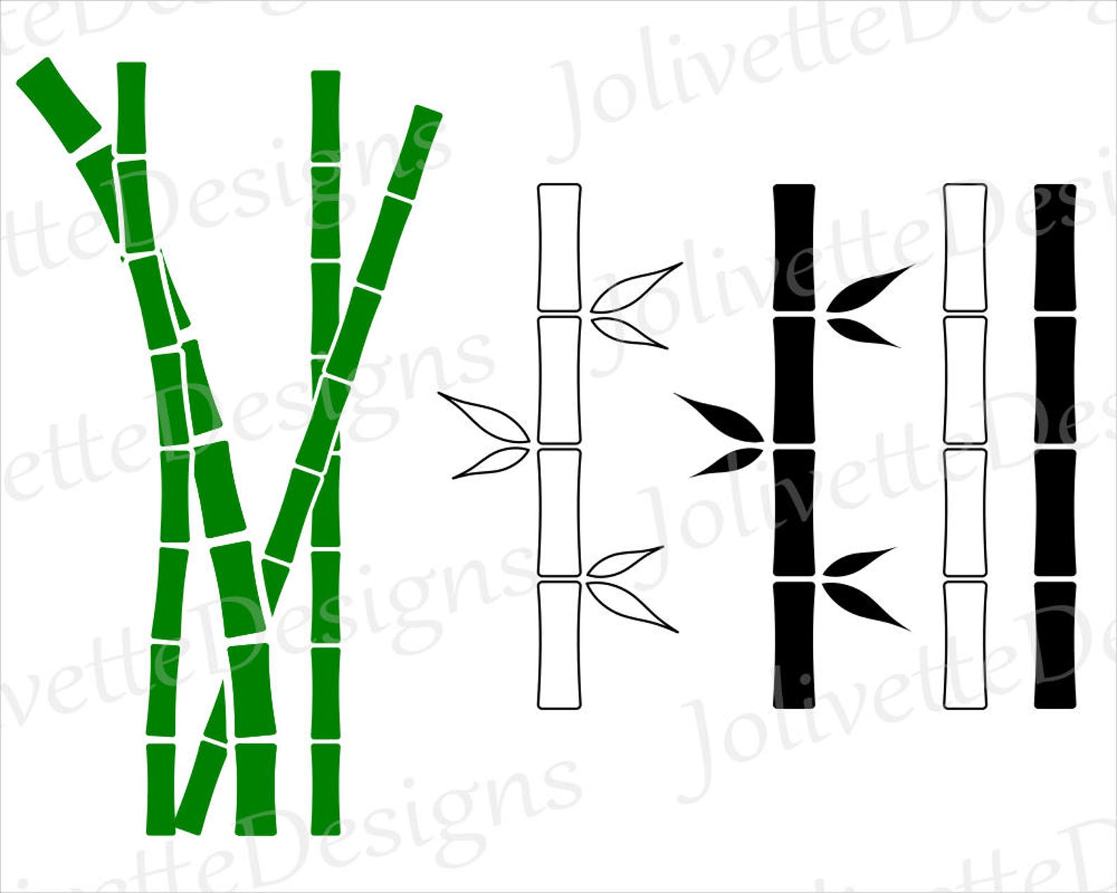 Bamboo Cane Pole Pole Stick Leaf Clip Art Clipart - Etsy