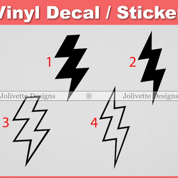 White Lightning Bolt Sticker - Etsy