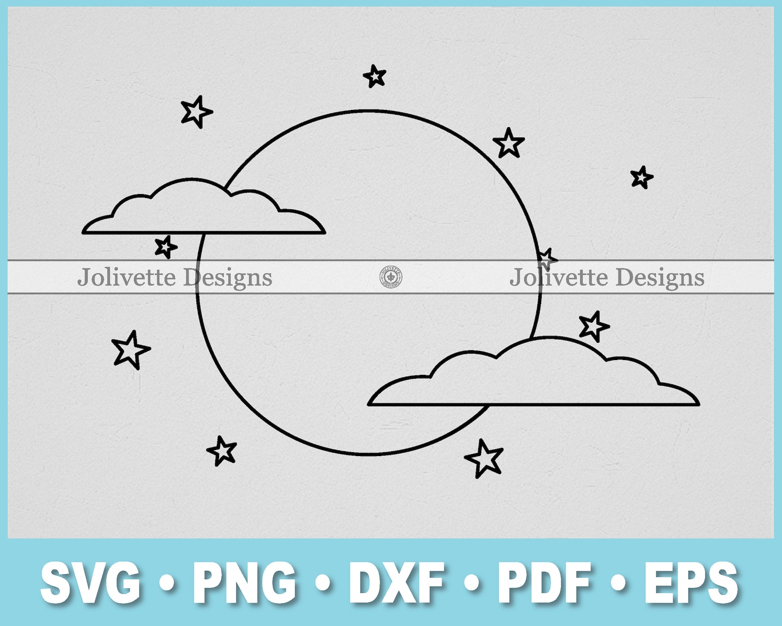 Full Moon, Clouds, Stars, Night, Sky, Clouds, Clipart, Design, Svg ...