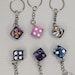 Handmade Dice Keychain, Single D6 Die Keyring, Swirl, Marbled, Casino ...