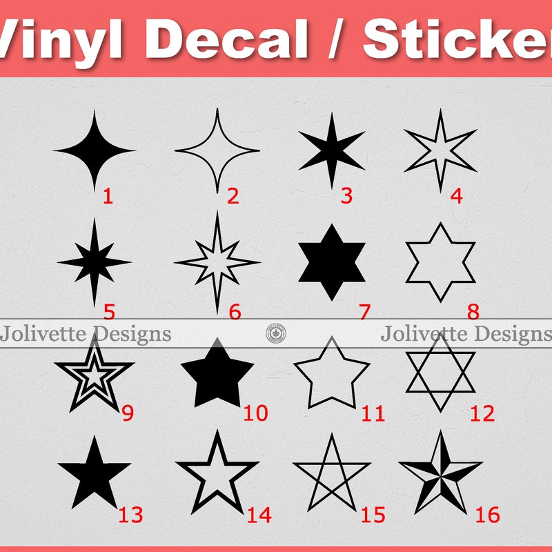 Star Vinyl Decal - Etsy
