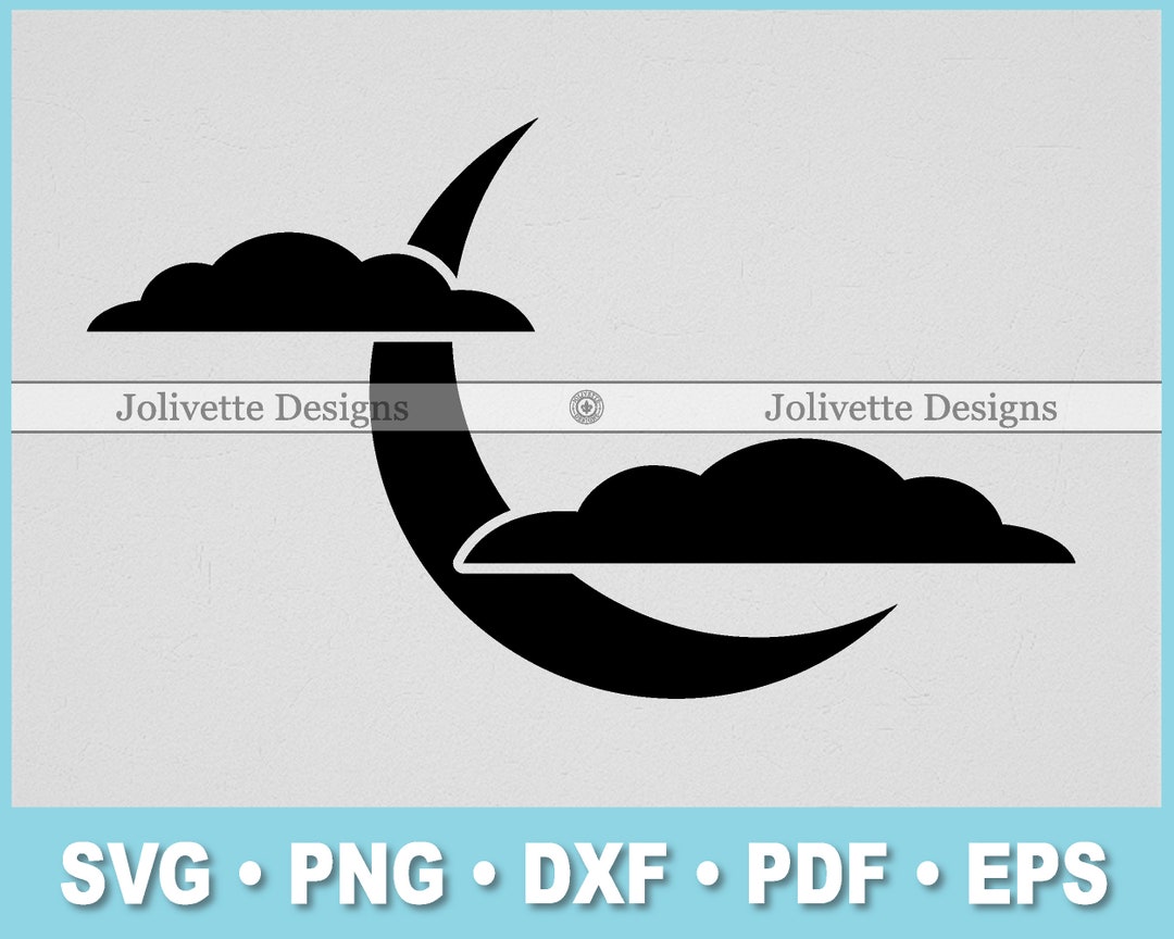 Crescent Moon, Cloud, Clouds, Night, Sky, Clip Art, Clipart, Design ...