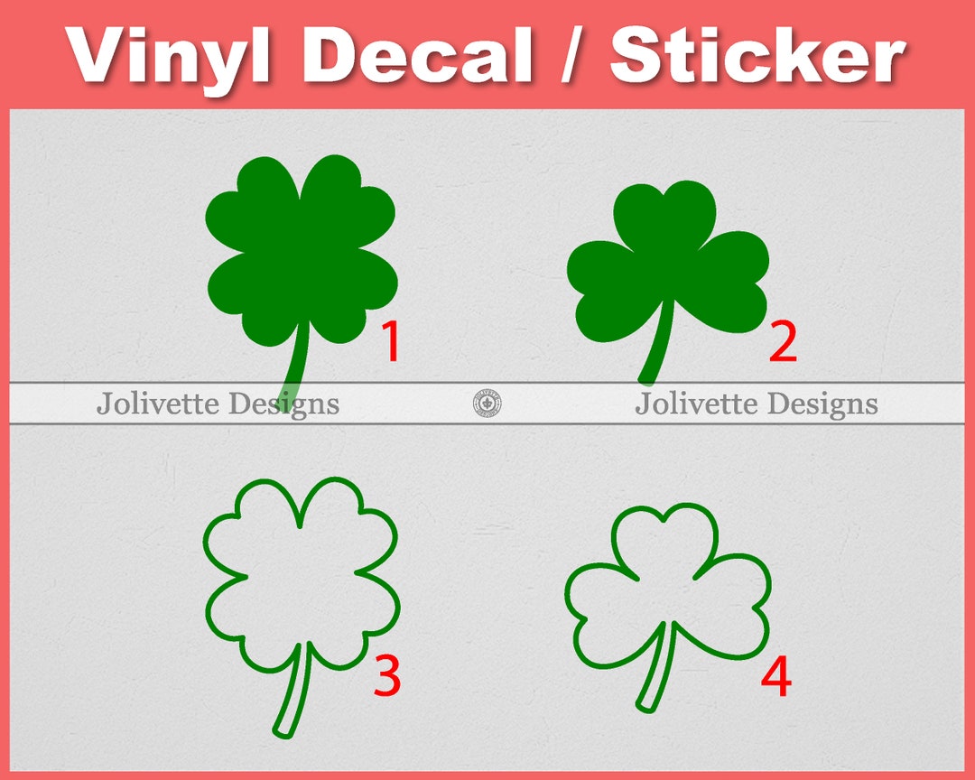 Shamrock, Clover, Three Leaf, Four Leaf, St Patricks Day, Decal, Car ...