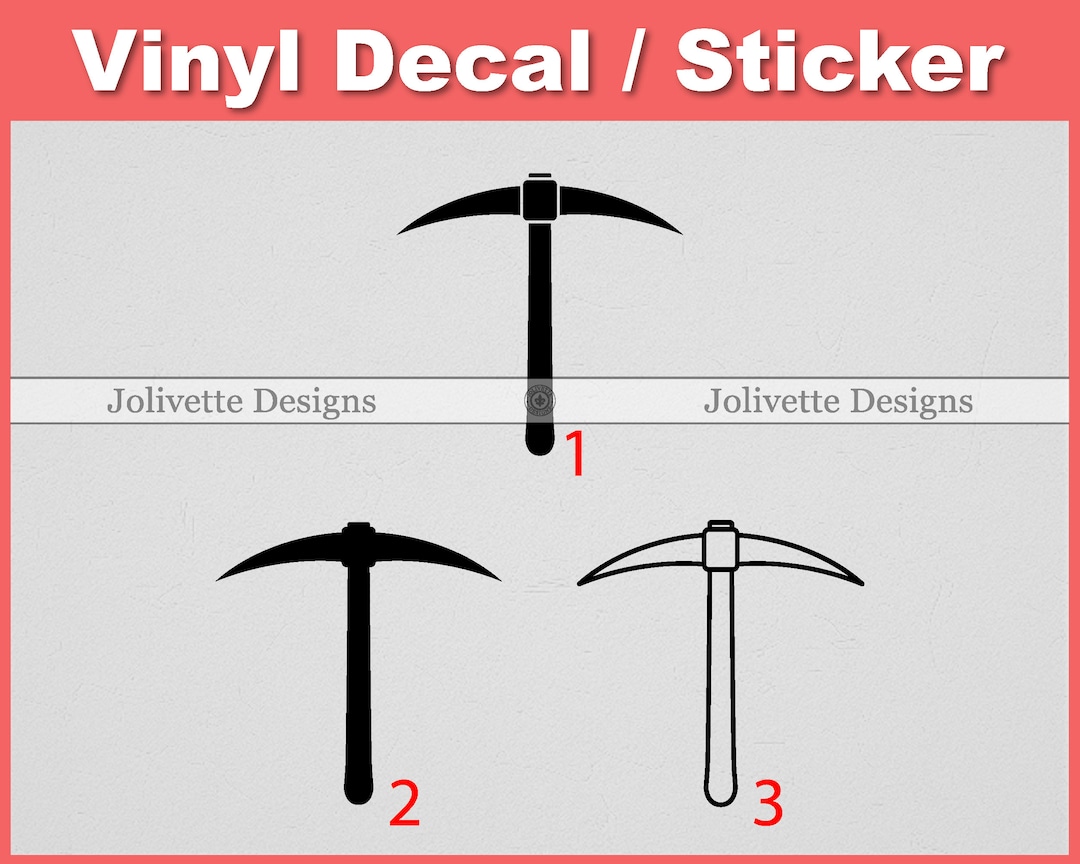 Pickaxe, Pick Axe, Mining, Mine, Miner, Tool, Decal, Car Decal, Laptop ...