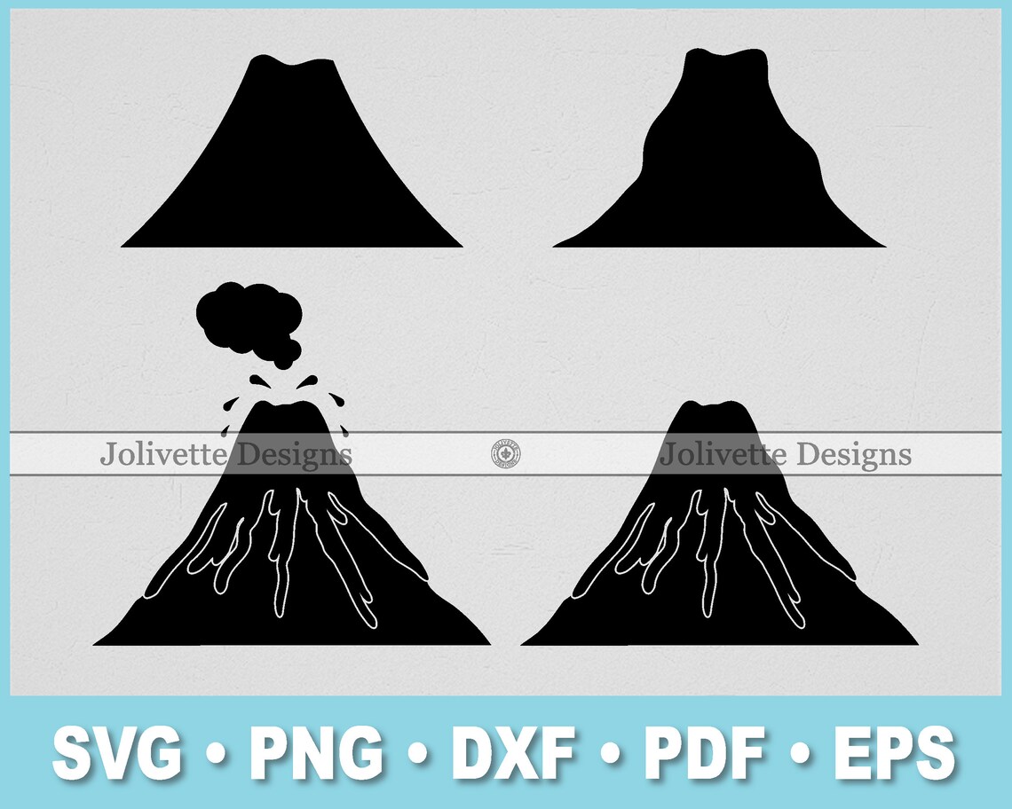 Volcano Lava Smoke Mountain Clip Art Clipart Design Svg - Etsy