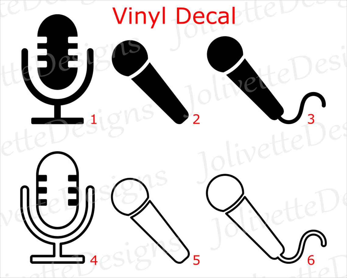 Microphone Mic Music Rap Record Decal Car Decal Laptop - Etsy