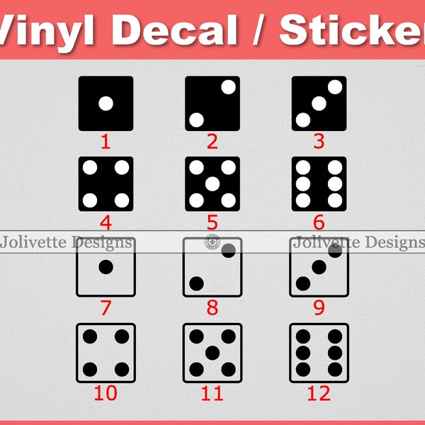 Dice Decal - Etsy
