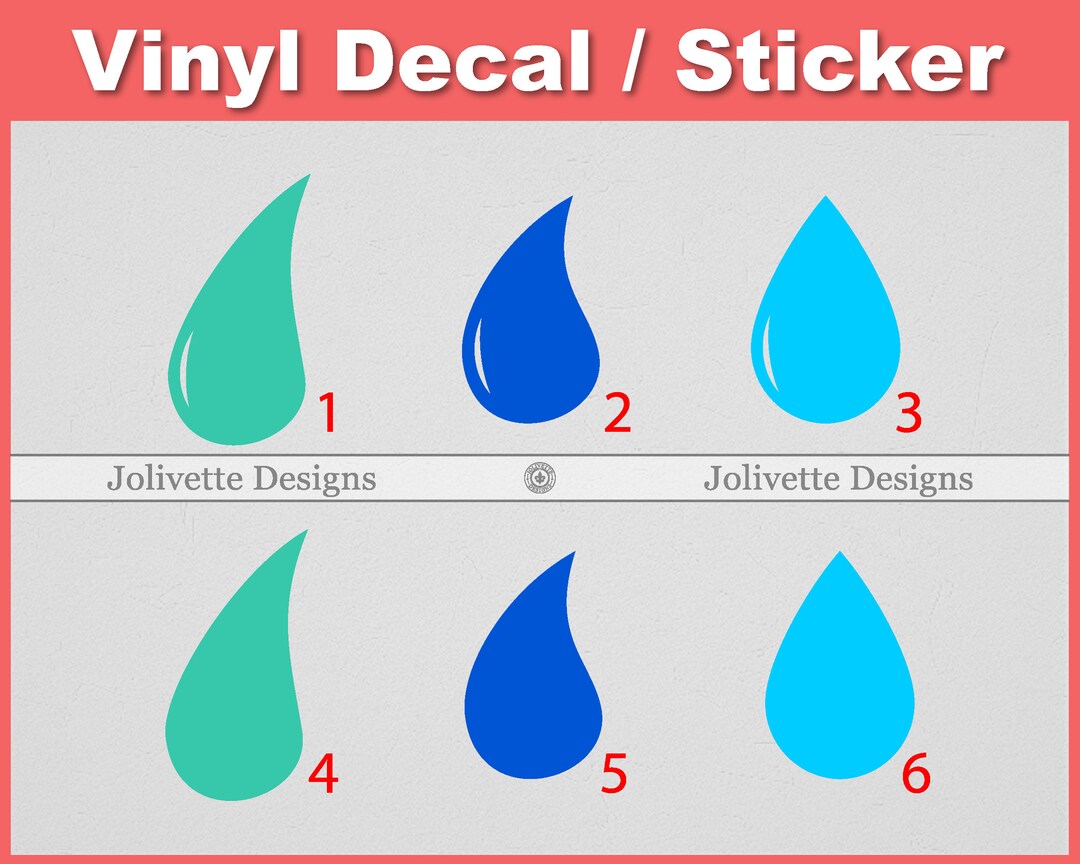 Rain Drop, Water, Drip, Wet, Droplet, Decal, Car Decal, Laptop Decal ...