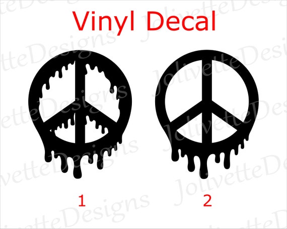 Peace Sign Paint Drip Runs Drop Graffiti Hippie Decal | Etsy