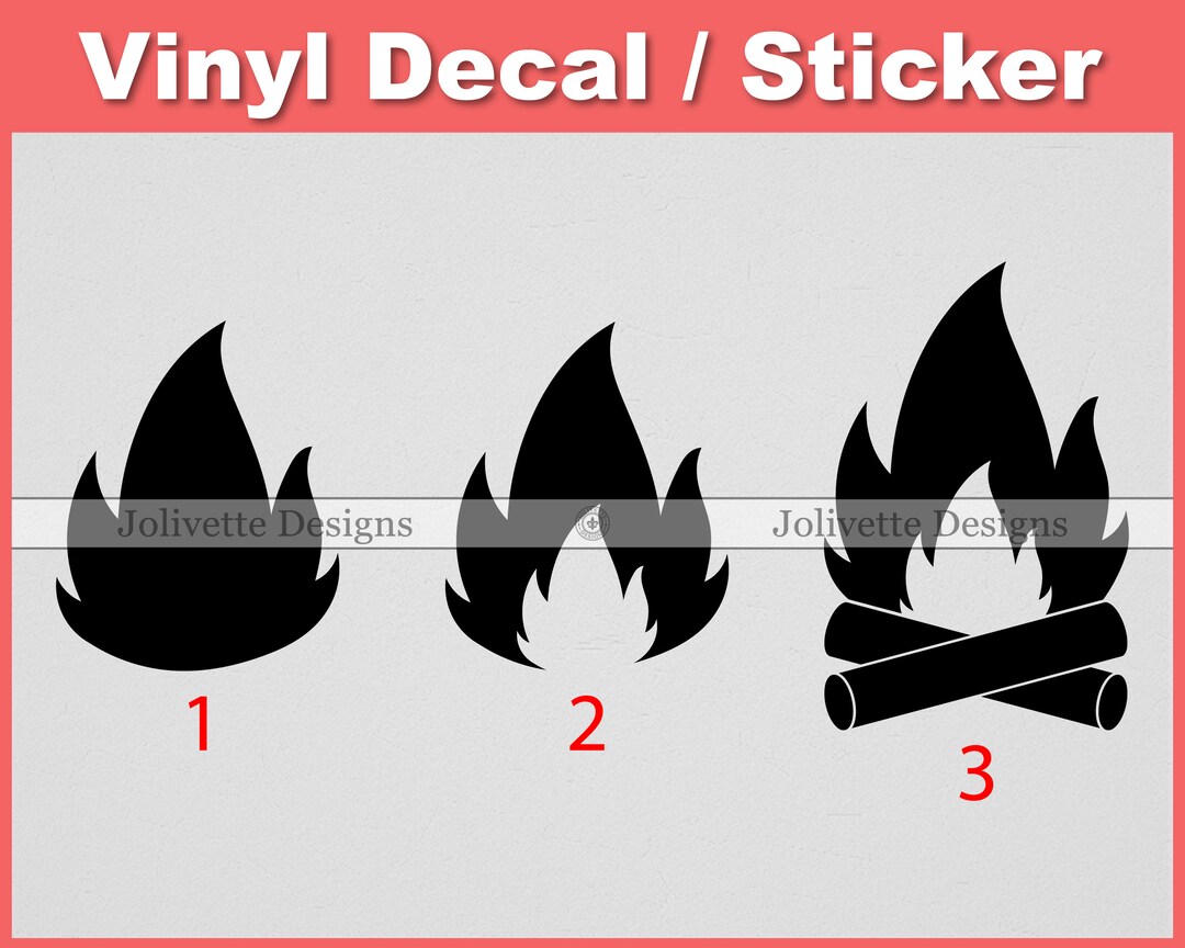 Fire, Flame, Campfire, Wood, Logs, Decal, Car Decal, Laptop Decal, Yeti ...